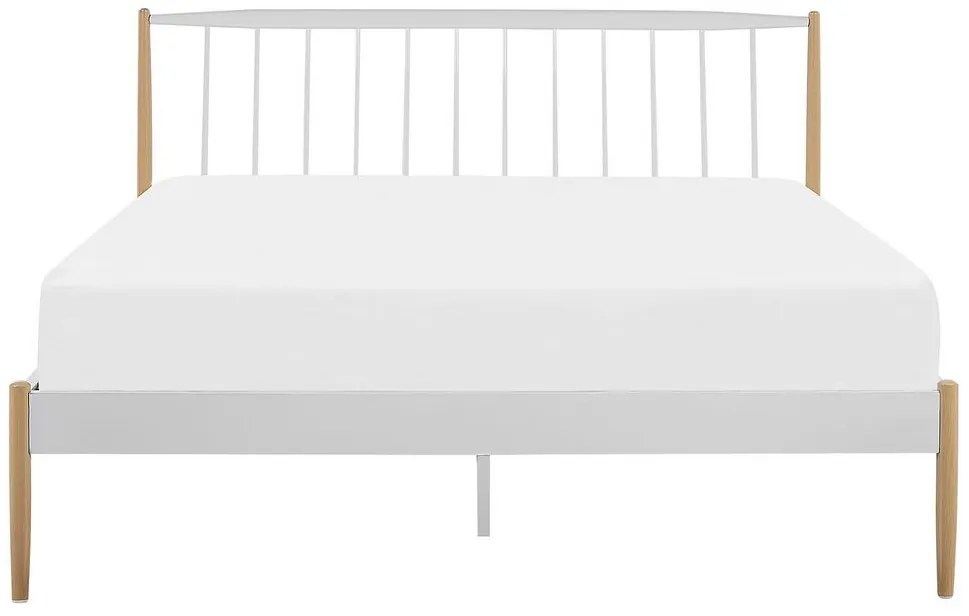 Manželská postel 160 cm MARES (s roštem) (bílá). 1023080