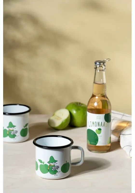 Hrnek Moomin Joyful Apples 0,37l, smalt / bílo-zelený