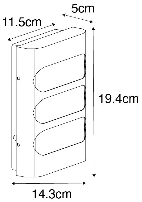 Venkovní nástěnné svítidlo černé vč. LED se světelným / tmavým senzorem - Gaev
