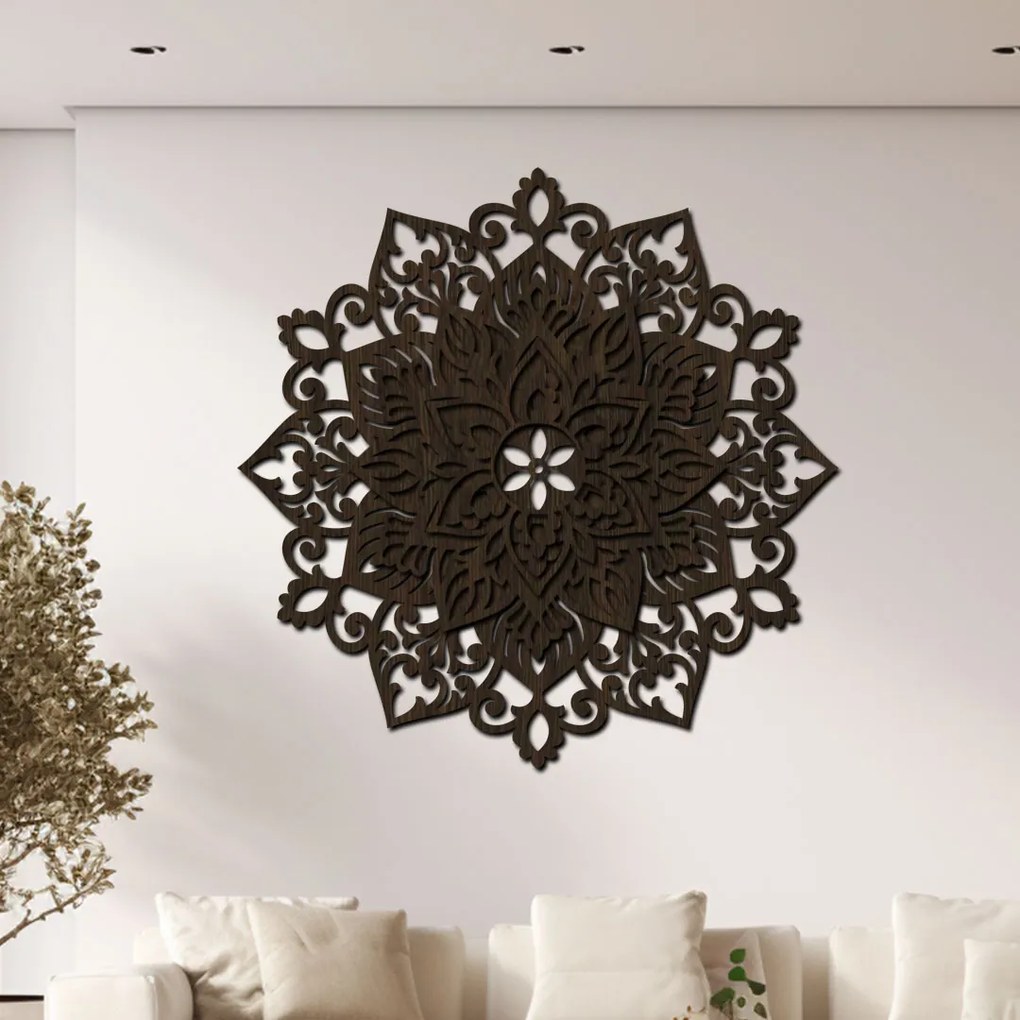 dřevo života 3 vrstvá mandala na zeď Inspirativní energie Zvolte rozměr Ø (cm): 60, Zvolte barevný dekor: černá-dub zlatý