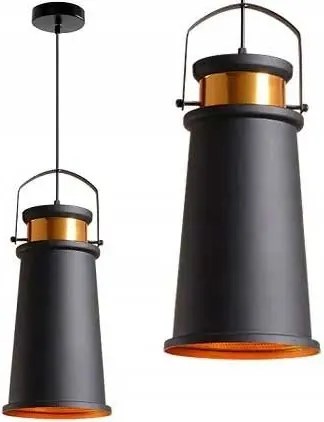 Závěsná Lampa Kovová Loftová Asti A Edison Gold Retro