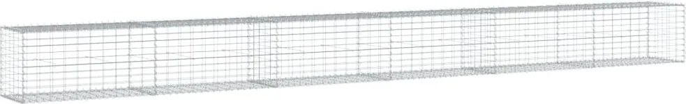 Gabionový koš s víkem 600 x 50 x 50 cm pozinkované železo 3295137