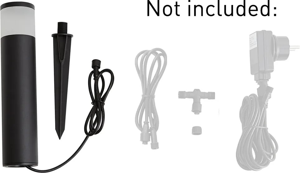 Moderní venkovní patní svítidlo 12V černé vč. LED IP65 - Voltaire Palo