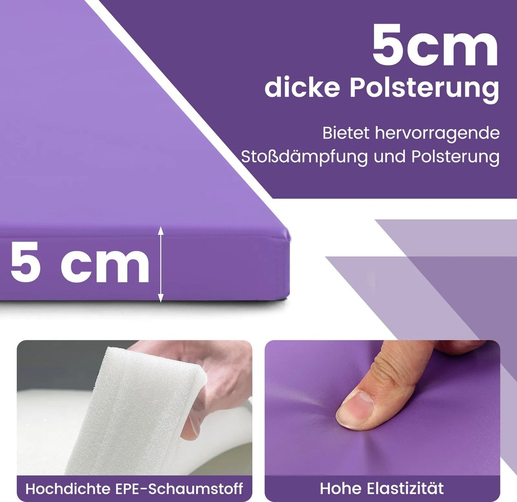 Costway 300 x 117 x 5 cm měkká podlahová rohož z umělé kůže s uchy