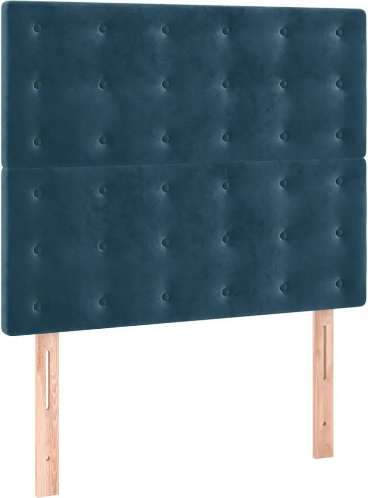Box spring postel s matrací tmavě modrá 90x200 cm samet 3132901