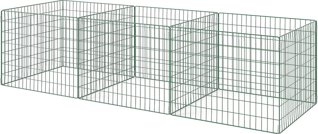 Kompostér 1680 litrů, 270 x 90 x 70 cm Třídílný rychlokompostér z oceli, odolný proti povětrnostním vlivům Zelený