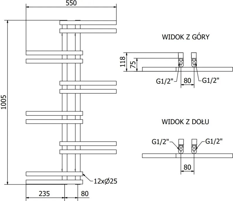 Mexen Jari elektrický radiátor 1005 x 550 mm, 300 W, černý - W115-1005-550-2300-70