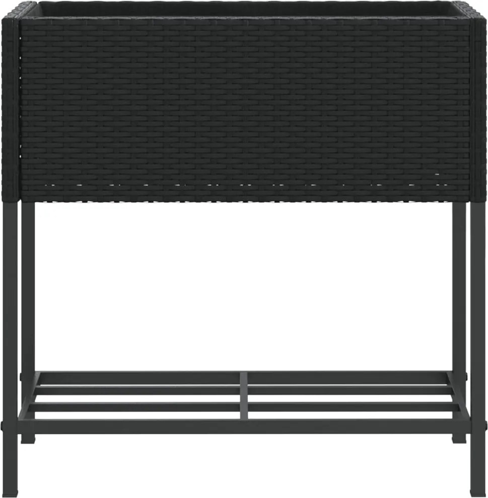 Zahradní truhlíky s policí 2 ks černé 70 x 28 x 70 cm 3210510