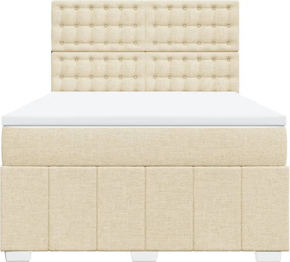 Box spring postel s matrací krémová 140x200 cm textil 3294010