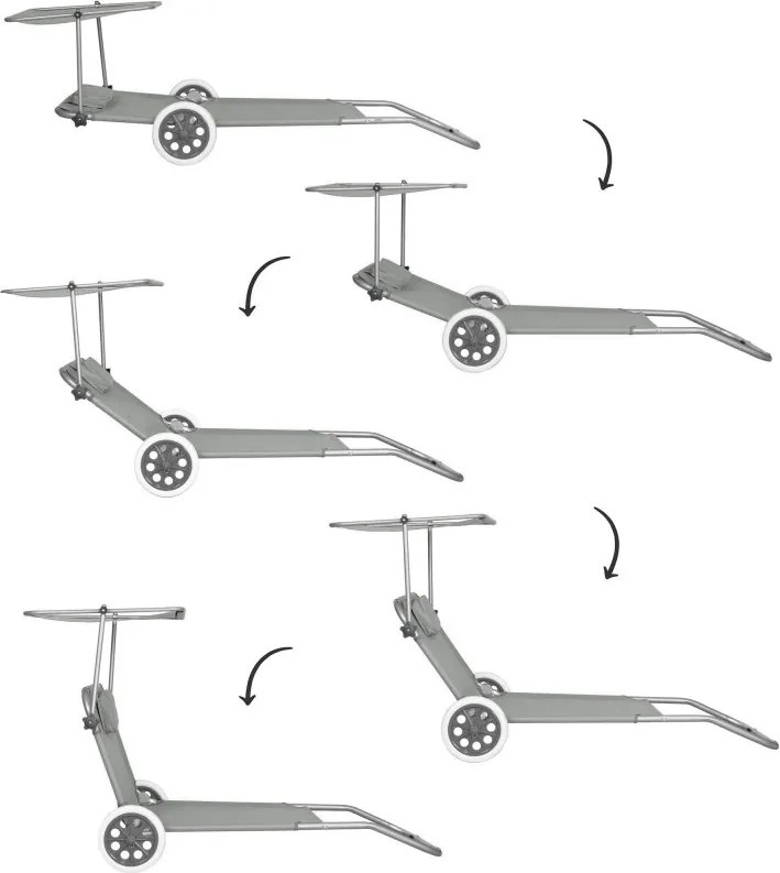 Zahradní lehátko na kolečkách SPRINGOS MOBI šedé