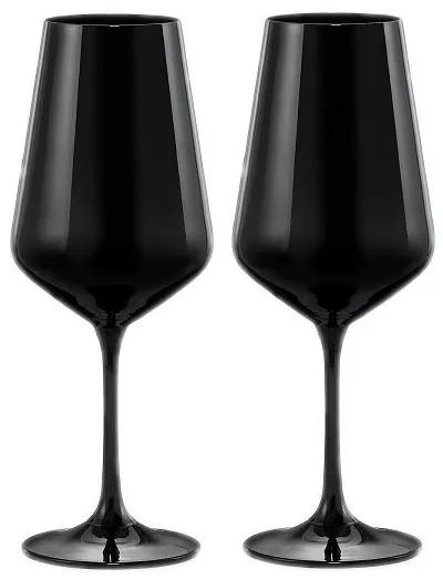 Crystalex Sklenice na víno Sandra - Black 450 ml, 2 ks
