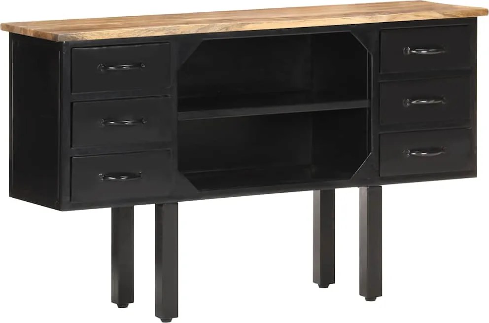 Příborník 110 x 30 x 65 cm masivní hrubý mangovník a ocel 321571