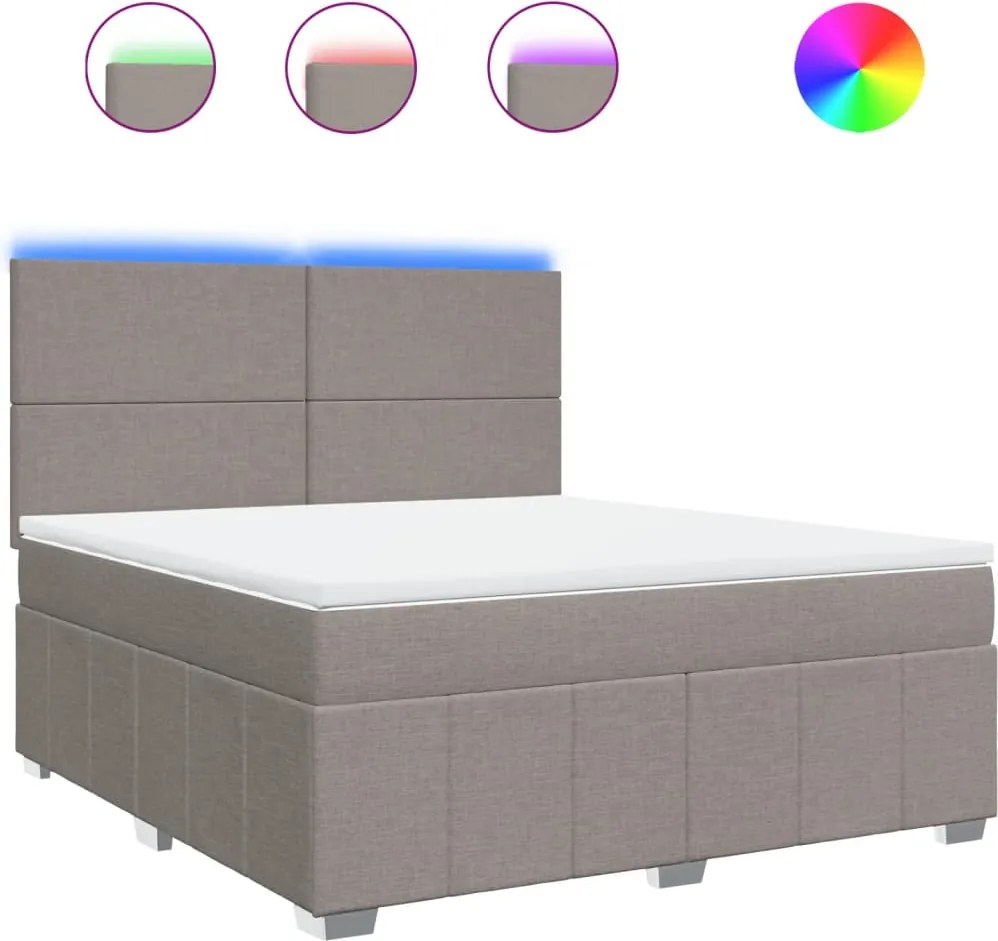 Box spring postel s matrací taupe 180x200 cm textil 3294044