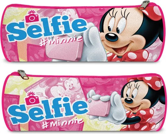 Euroswan Kulatý penál Minnie Selfie Polyester 21x8x8x cm