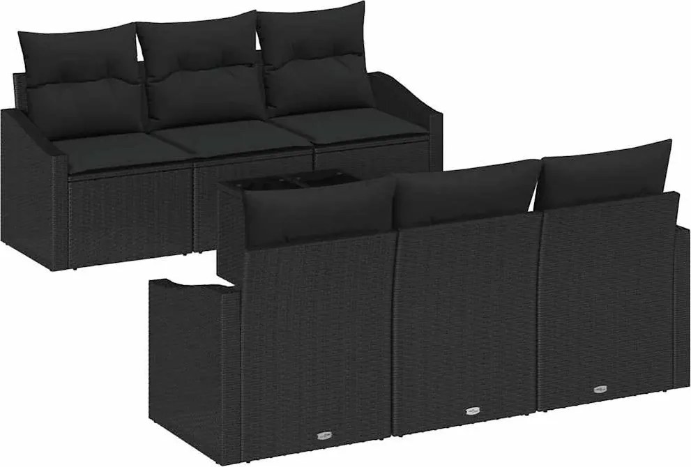 Set pohovek 7 ks Černá polyratan 3355282