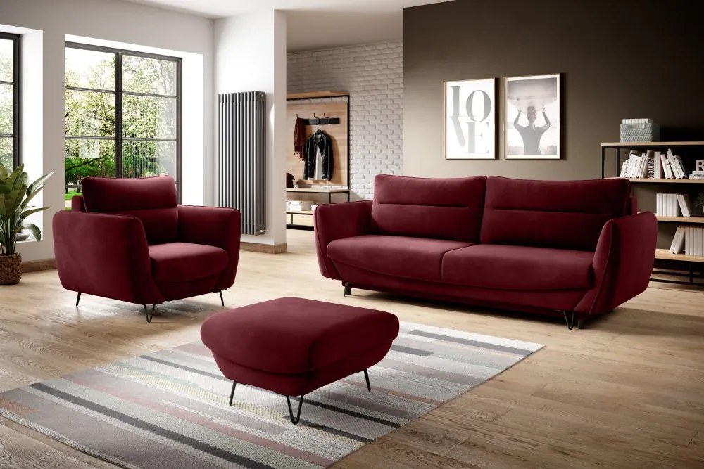 Sedací souprava SILVIE vínová
