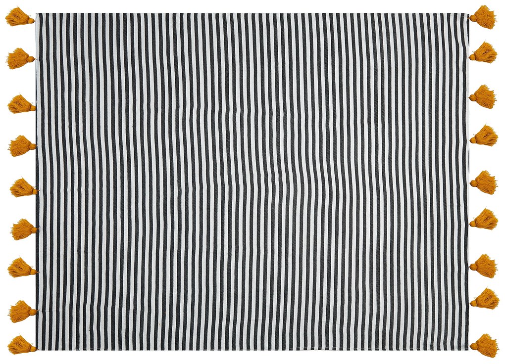 Deka 130 x 170 cm černá/ bílá SUNWAL Beliani