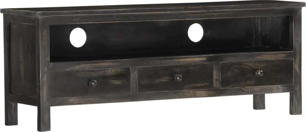 vidaXL TV stolek 120 x 30 x 45 cm masivní mangovníkové dřevo [286300] Barva: Černá