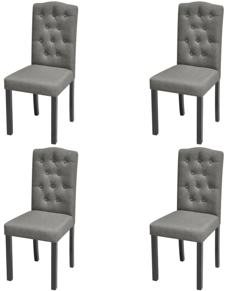 242224 vidaXL Jídelní židle 4 ks šedé textil