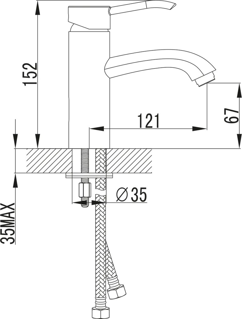 Sapho, LUKA stojánková umyvadlová baterie bez výpusti, chrom, LK02