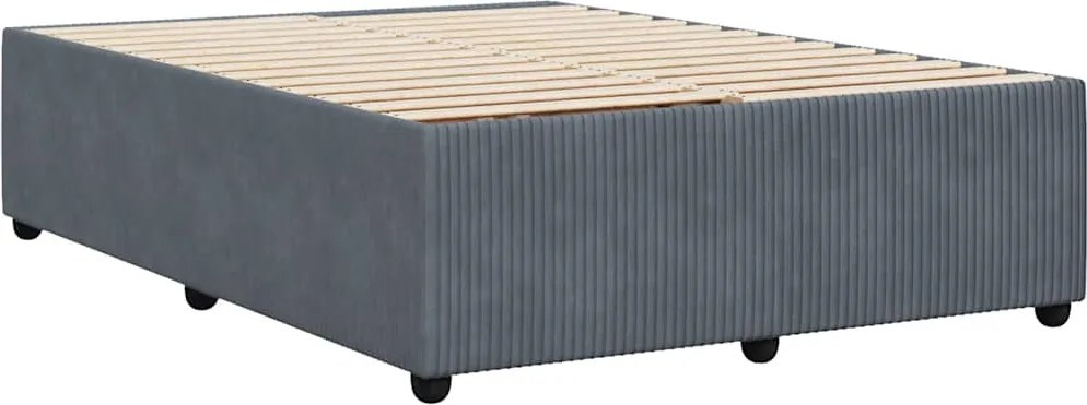 Rám postele bez matrace tmavě šedý 140 x 190 cm samet 3285007