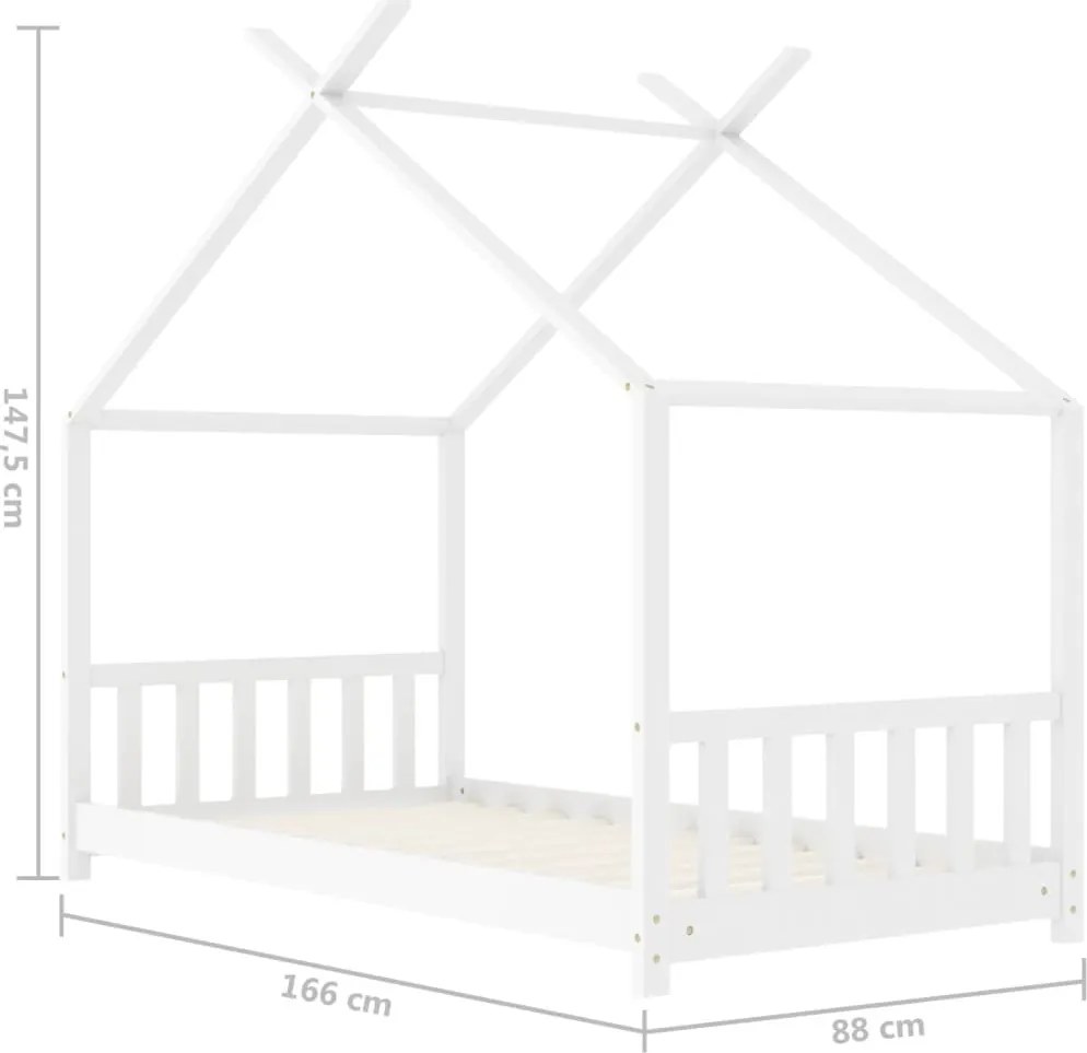 vidaXL Rám dětské postele masivní borovice 80 x 160 cm [283368] Barva: Bílá