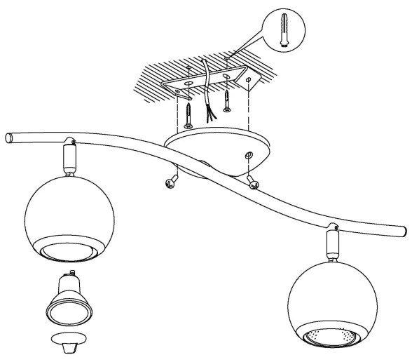 EGLO 31002 - LED Bodové svítidlo BIMEDA 2xGU10/3W LED