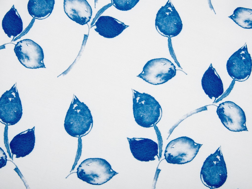 Sada 2 zahradních polštářů s motivem listů ⌀ 40 cm bílé/modré TORBORA Beliani