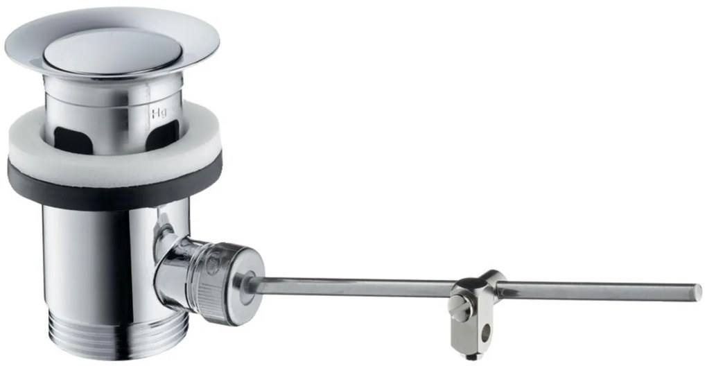Hansgrohe Odtokové soupravy, odtoková souprava s táhlem na umyvadlové a bidetové baterie, chromová, HAN-94139000