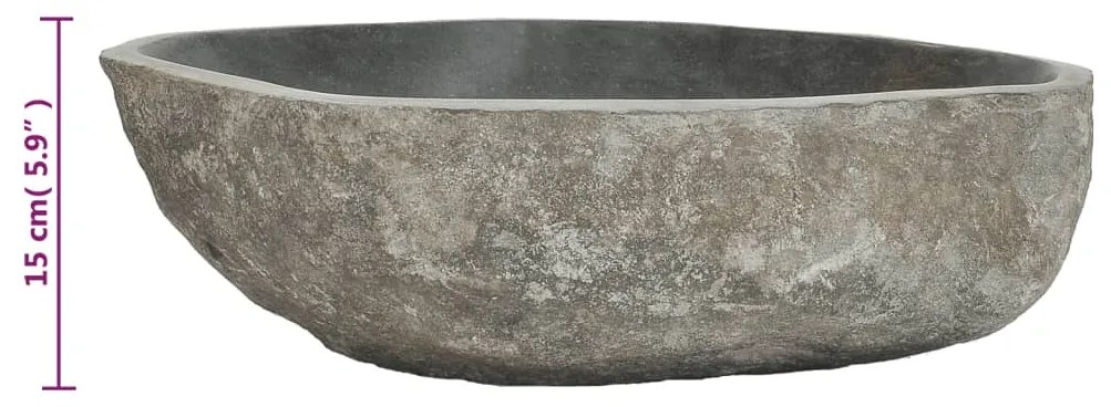 vidaXL Umyvadlo říční kámen oválné 45–53 cm