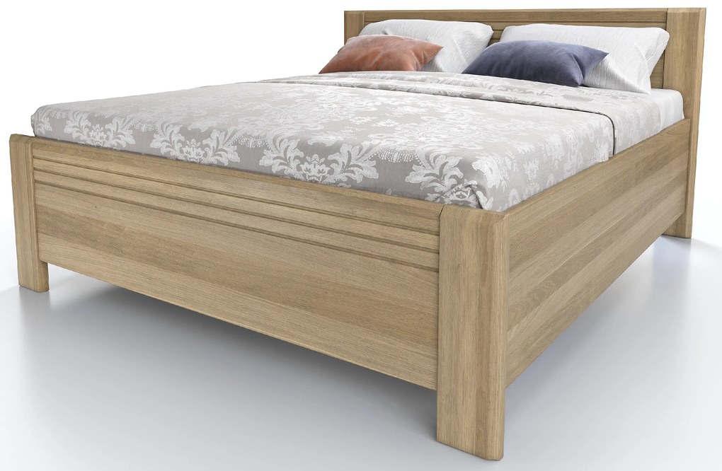 Vlastní výroba Dubová postel Sofie s úložným prostorem