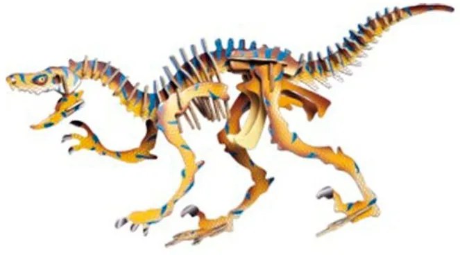 Woodcraft dřevěné 3D puzzle - skládačka Velociraptor JC004