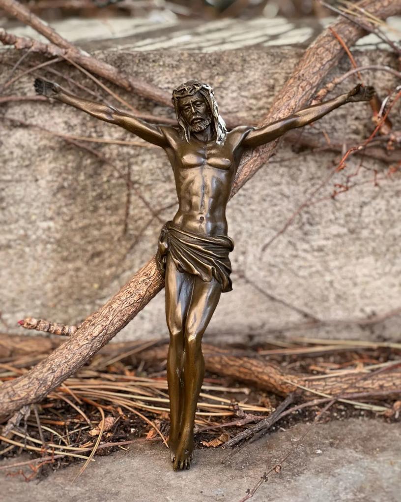 Nástěnná bronzová socha tělo Kristovo