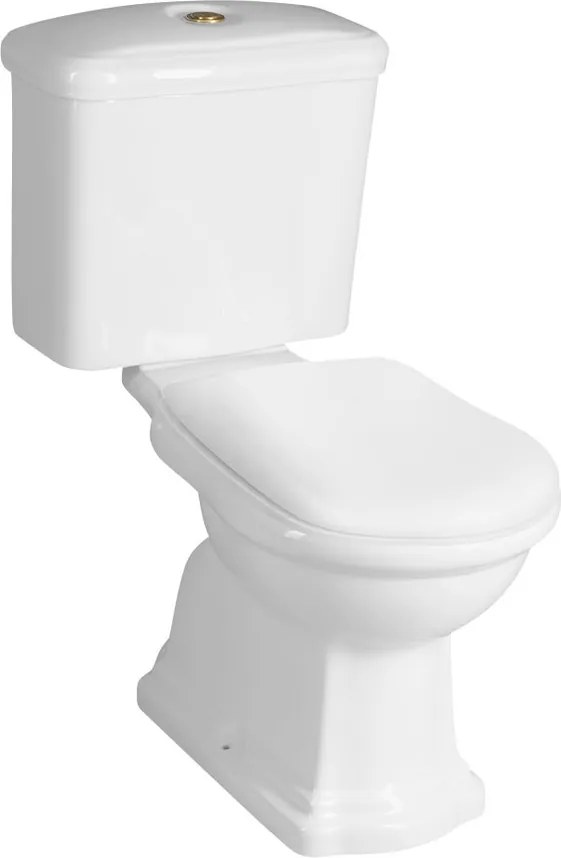 Kerasan Kerasan, RETRO WC kombi, spodní odpad, bílá-bronz, WCSET13-RETRO-SO