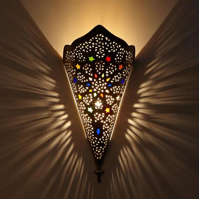 Mosazná nástěnná lampa "Rahma"