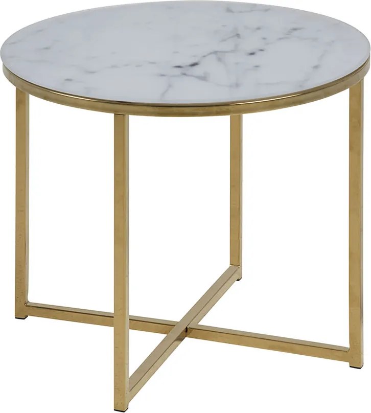 Design Scandinavia Konferenční stolek kulatý Alma, 50 cm, zlatá