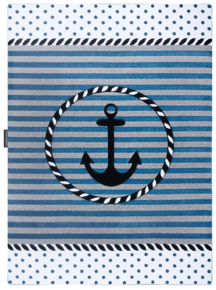 Dywany Łuszczów, Dětský kusový koberec Petit Marine anchor sea blue, 160x220, modrá, dětský pokoj