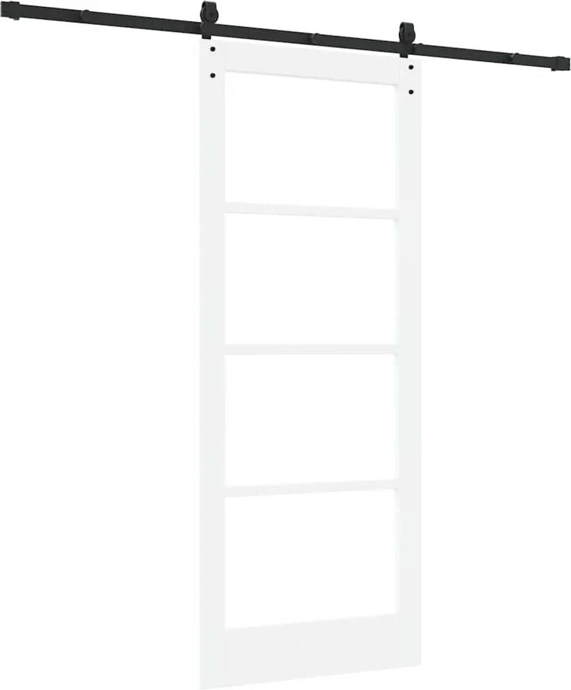 Posuvné dveře ORKDAL 83 x 202 cm Masivní borové dřevo a sklo 3332474