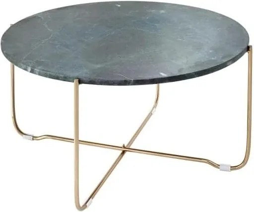 INV Konferenční stolek Edel zelený mramor, zlatá