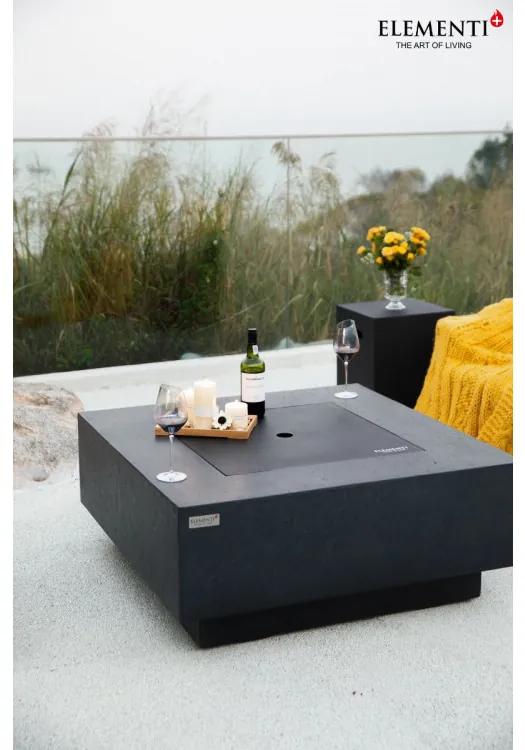 Luxusní stůl s plynovým ohništěm - BERGEN - černý