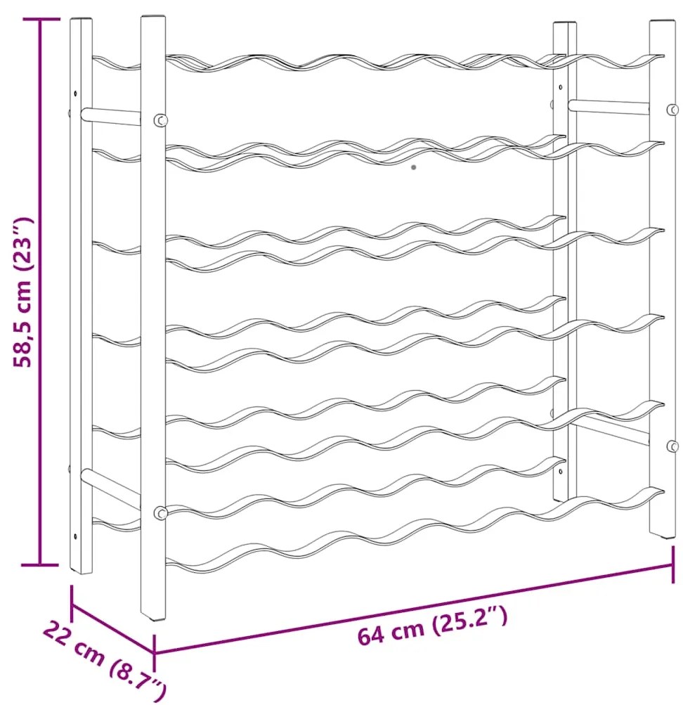 vidaXL Marketos Stojan na víno na 36 lahví černý železný
