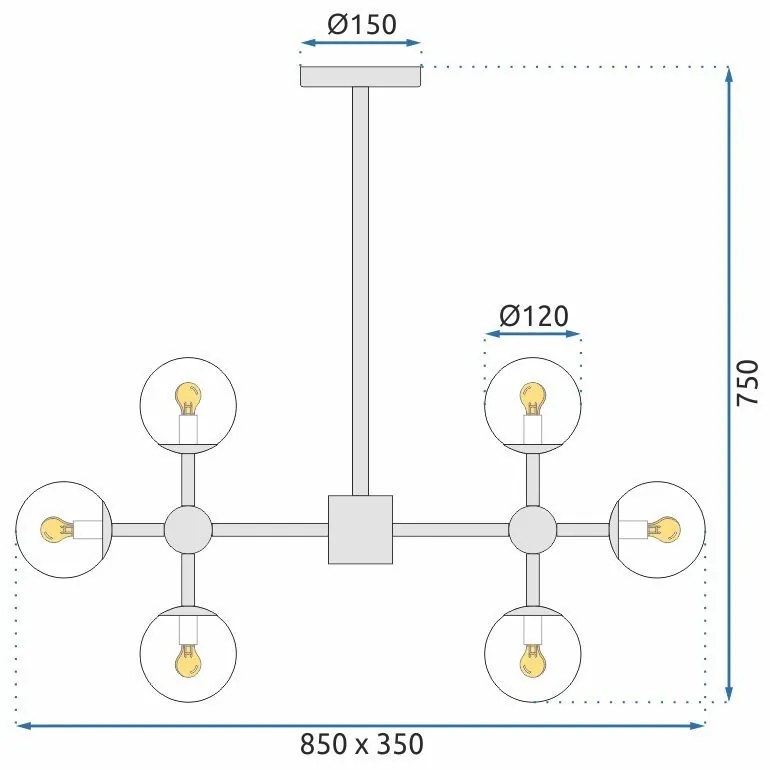 Toolight - Závěsné stropní svítidlo 8xE27 APP269-8C, černá + kouřové sklo, OSW-00649