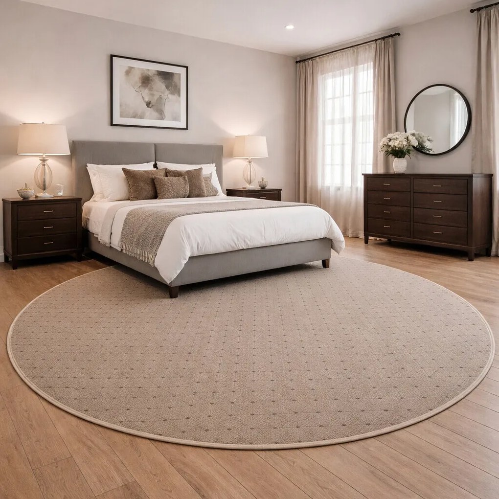 Kusový koberec Udinese béžový new kruh, 400x400 (priemer) kruh, béžová, chodba / predsieň, Condor Carpets