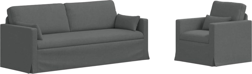 Set pohovek 2 ks Tmavě šedá textil 3407582