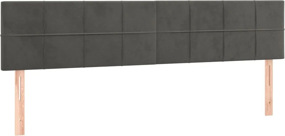 Box spring postel s matrací tmavě šedá 200x200 cm samet 3141324