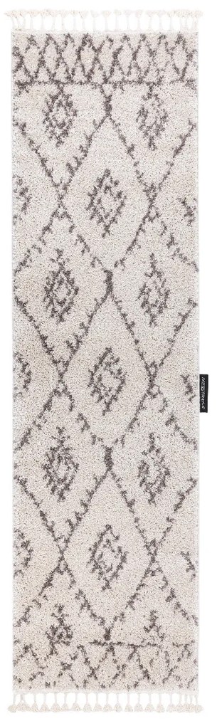 Dywany Łuszczów, Běhoun Berber Fez cream, 80x200, bílá, ložnice