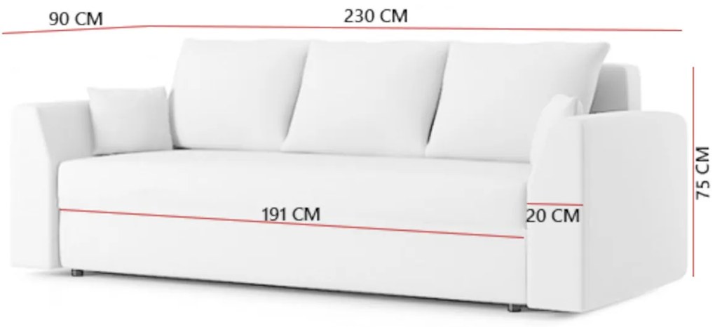 Rozkládací pohovka ZARTA,230x75x90,casablanca 574/soft 11