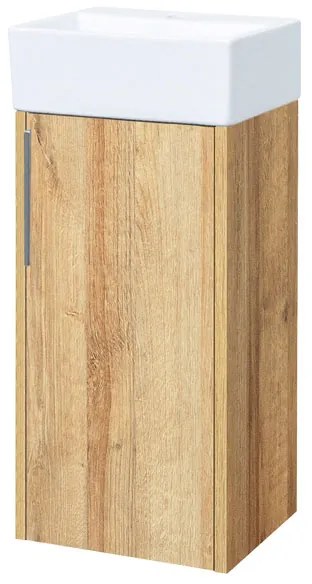 Mereo Vigo koupelnová skříňka s umývátkem 33 x 71 x 29 cm MDF/lamino dub Riviera hnědá CN351 Koupelny Bernold