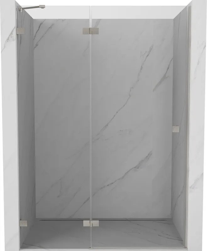 Mexen, Mexen Lunar levé otočné sprchové dveře 135 cm, transparentní, broušený nikl - 834-135-000-97-00-L