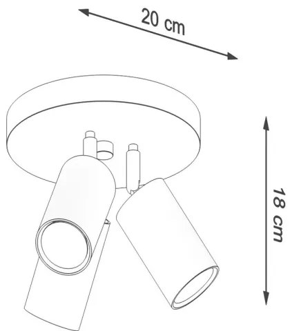 Sollux SL.1016 - Bodové svítidlo RING 3xGU10/10W/230V černá